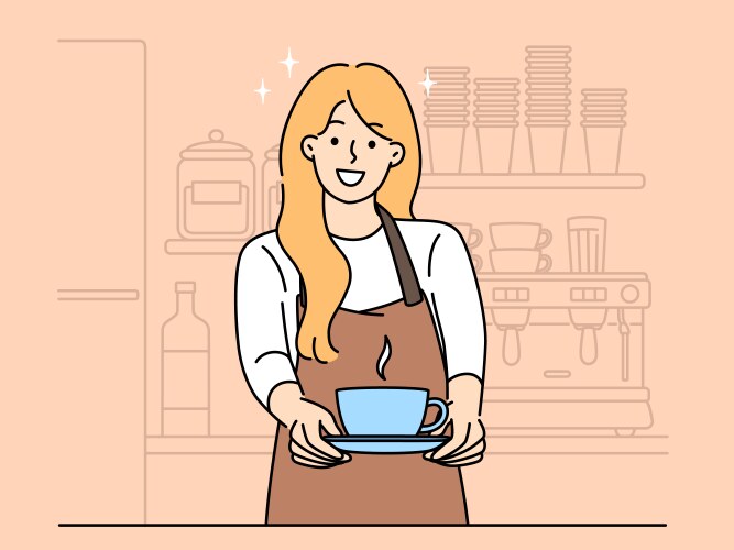 Girl Coffee Barista Vector Images (over 720)