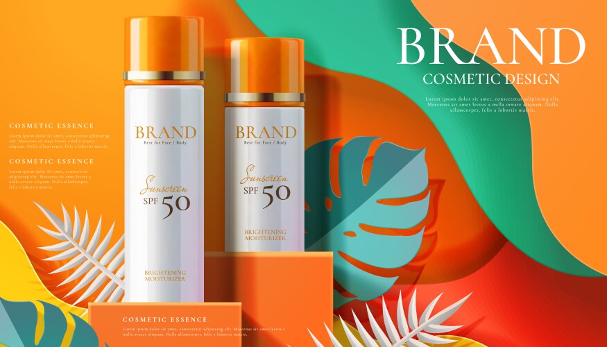 Gradient skincare spray ads Royalty Free Vector Image