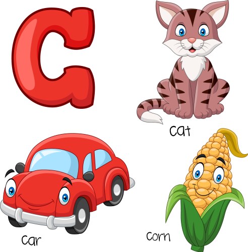 Education cartoon alphabet letters for kids Vector Image