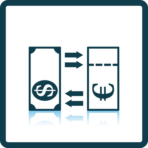 Currency exchange icon Royalty Free Vector Image