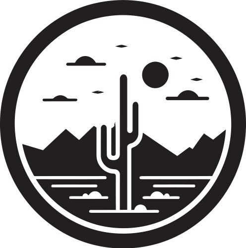 Arid zenith minimalist desert landscape logo Vector Image