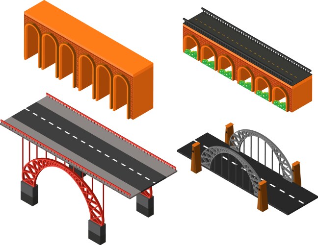 Different bridge as structure for spanning Vector Image