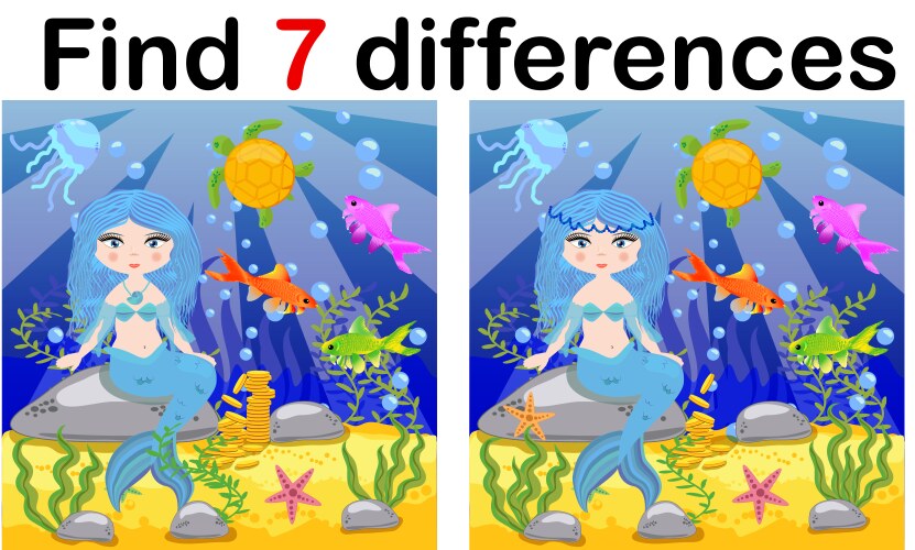 Forest animals find differences game educational Vector Image