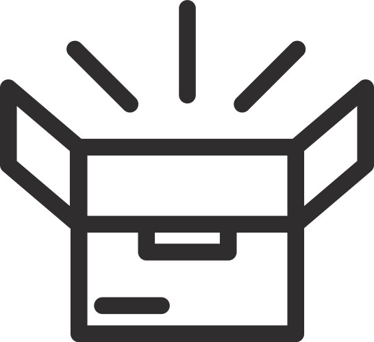 Cardboard box open empty cargo delivery icon Vector Image