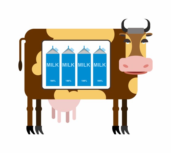 Cow and milk infographics getting natural Vector Image