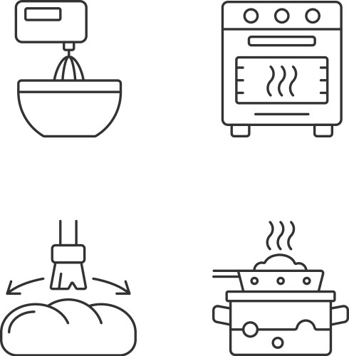 Bread making process Royalty Free Vector Image