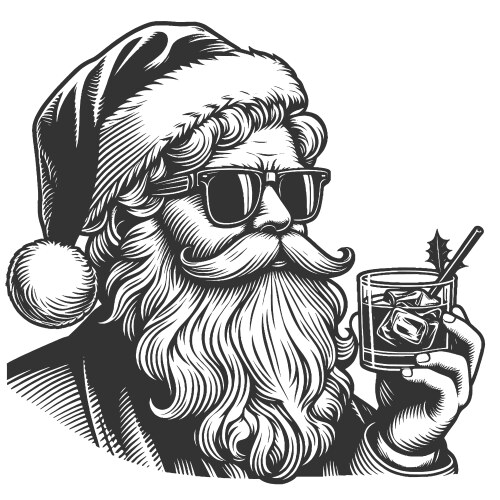 Santa claus with champagne Royalty Free Vector Image