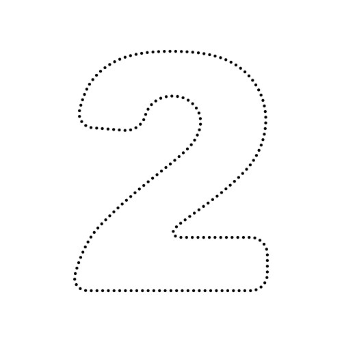 Number 2 sign design template elements Royalty Free Vector