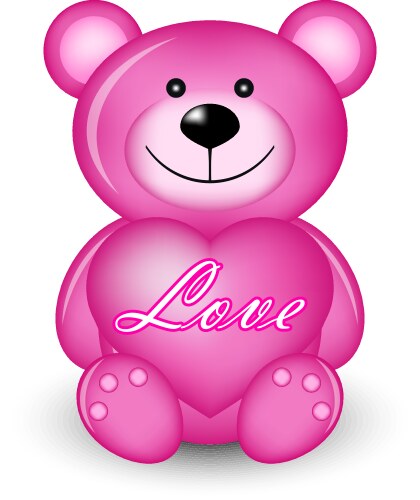 Pink teddy bear cartoon Royalty Free Vector Image