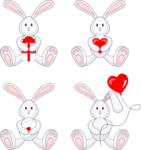Valentine bunnies Royalty Free Vector Image - VectorStock