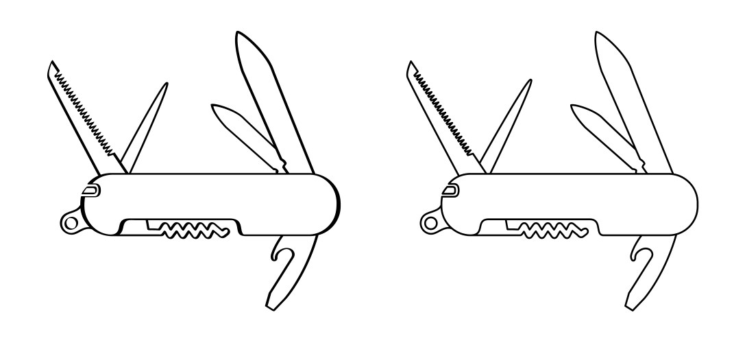 Cartoon red jackknife multitool tools pen knife Vector Image