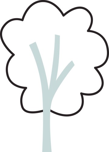 Childish tree plant Royalty Free Vector Image - VectorStock
