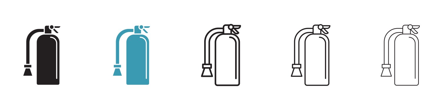 Fire extinguisher icon set safety extinguish Vector Image