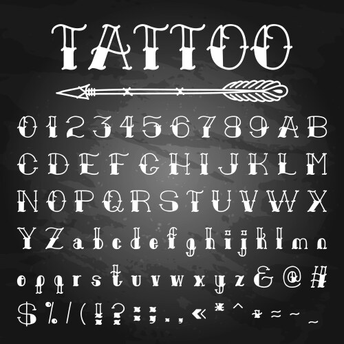 Old School Tattoo Font Vector Images (over 450)