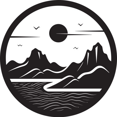 Arid expanse minimalist desert icon logo mirage Vector Image