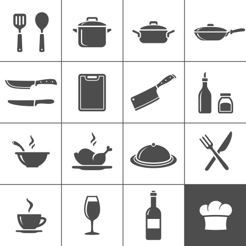 16 restaurant icon collection Royalty Free Vector Image