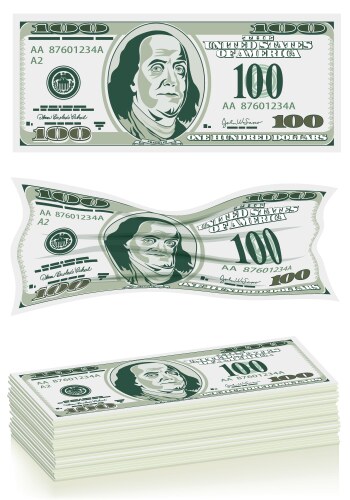 Money and numbers set Royalty Free Vector Image