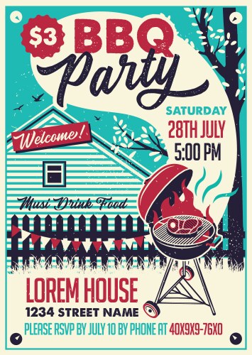 Bbq poster Royalty Free Vector Image - VectorStock