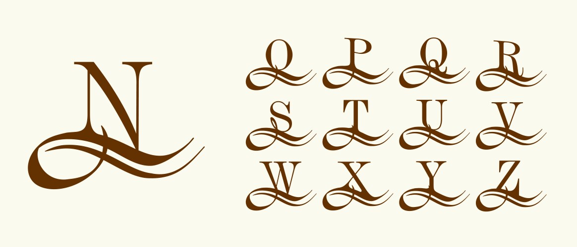 Set 1 capital letters in style arabic Royalty Free Vector