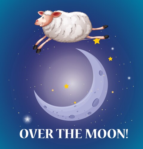 Over the moon Royalty Free Vector Image - VectorStock