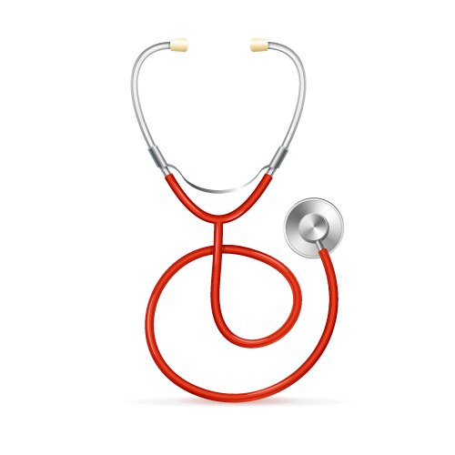 Health care concept with red stethoscope mockup Vector Image