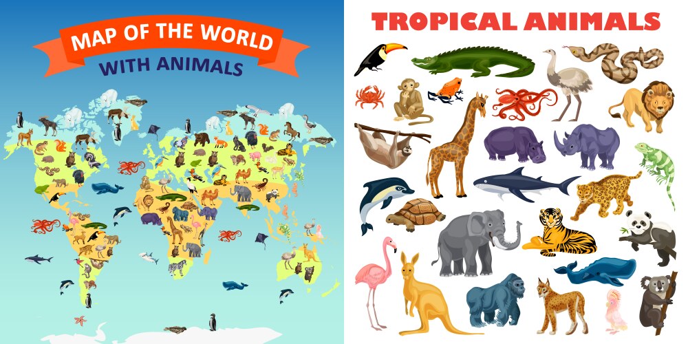 Cartoon Animals Zoo Map Vector Images (over 590)