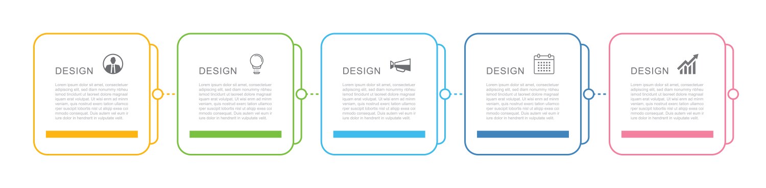 5 data infographics tab paper index template Vector Image