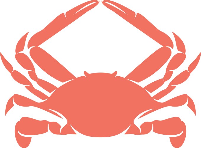 Crab logo design template silhouette Royalty Free Vector