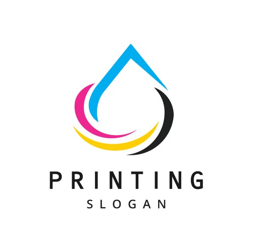 Digital print logo design template Royalty Free Vector Image