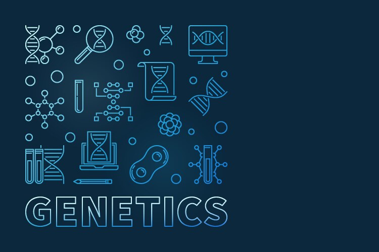 Genetics round with dna line Royalty Free Vector Image