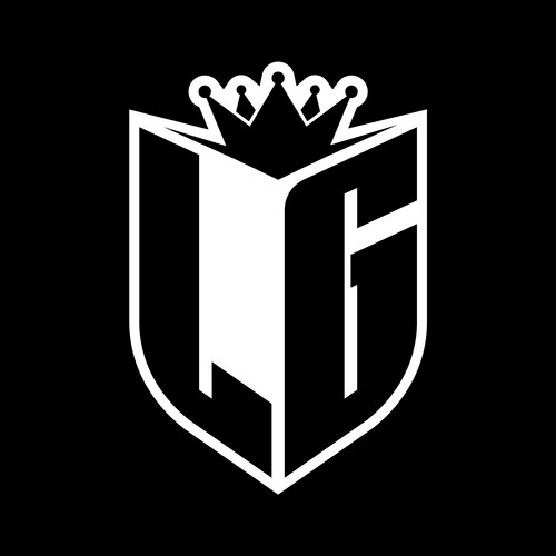 Lg letter bold monogram with shield shape Vector Image