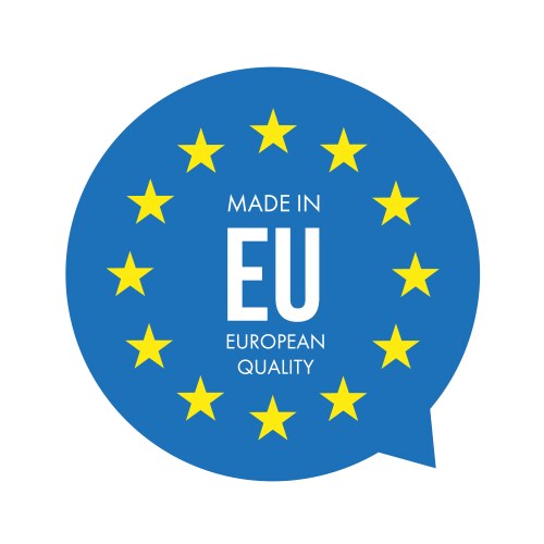 Made in eu high quality mark label european union Vector Image