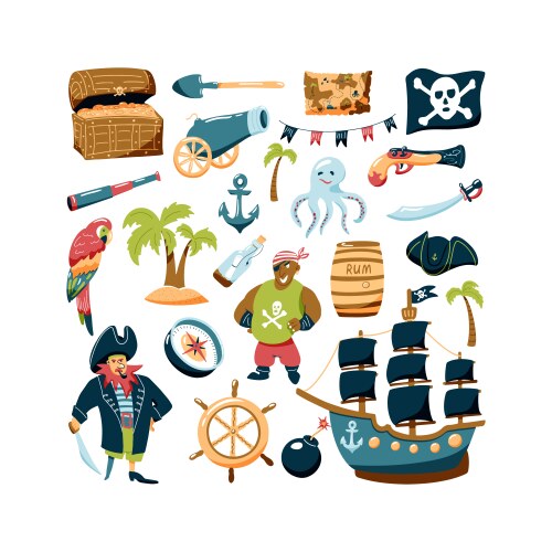 Pirate icons Royalty Free Vector Image - VectorStock