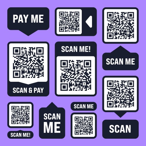 Scan me qr code sticker online payment special Vector Image