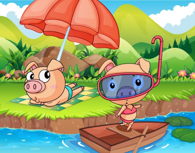 Pig theme image 1 Royalty Free Vector Image - VectorStock