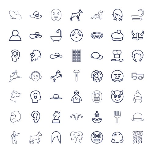 49 head icons Royalty Free Vector Image - VectorStock