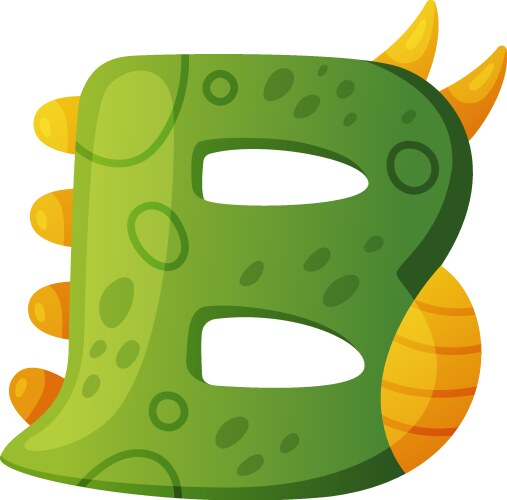 N consonant letter dino font dinosaur alphabet Vector Image