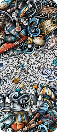 Cartoon cute colorful hand drawn doodles Vector Image