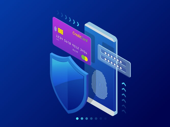 Isometric personal data protection web banner Vector Image