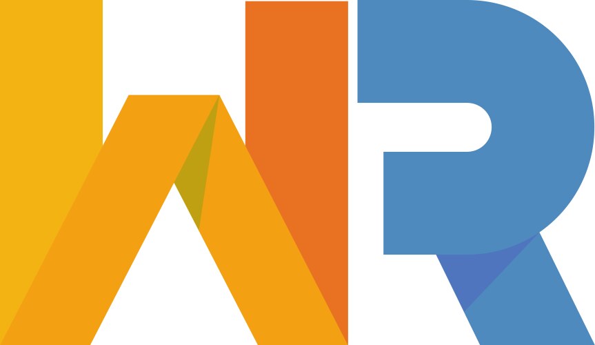 W letter one line colorful logo design template Vector Image