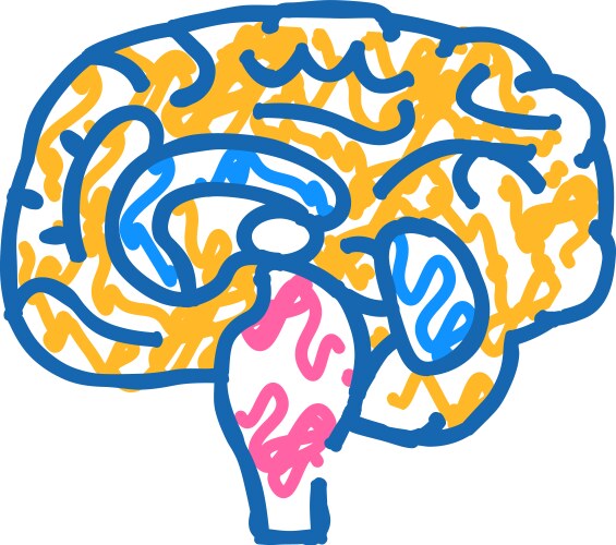 Human brain icon doodle Royalty Free Vector Image