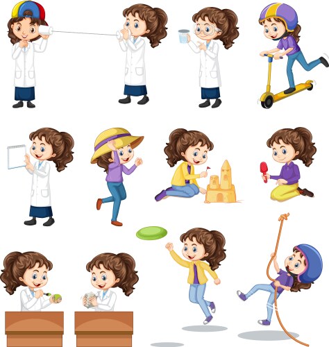 Cartoon characters activities Royalty Free Vector Image