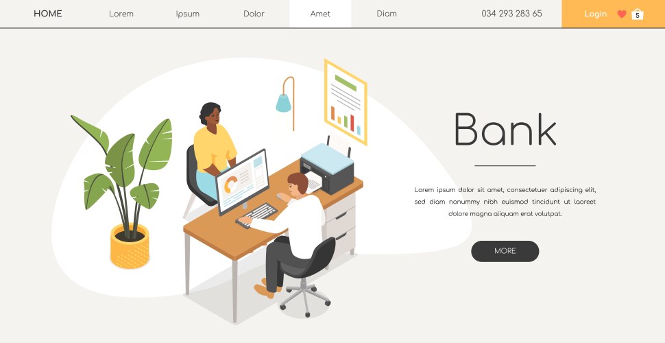 Bank branch isometric set Royalty Free Vector Image