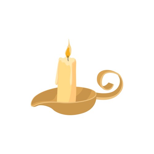 Candle candlestick holder cartoon Royalty Free Vector Image