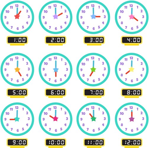 Clock Every Hour Vector Images (over 250)