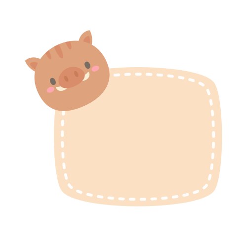 Cute wild animal cartoon text frame Royalty Free Vector