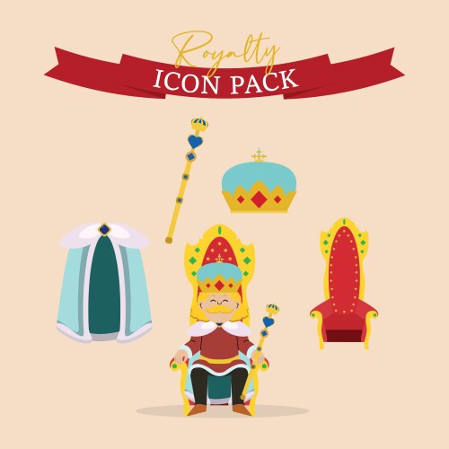 King character asset Royalty Free Vector Image