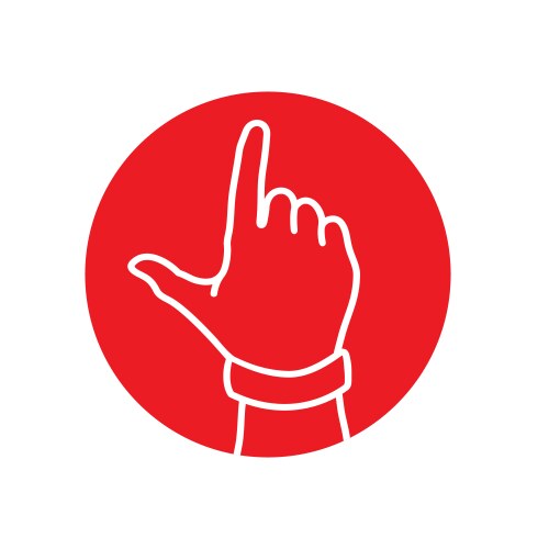 Letter j hand gesture black silhouette Royalty Free Vector