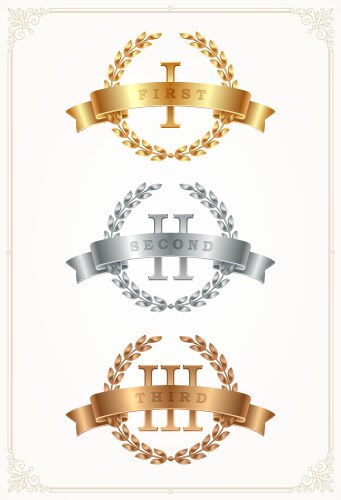 1st 2nd 3rd awards emblems Royalty Free Vector Image