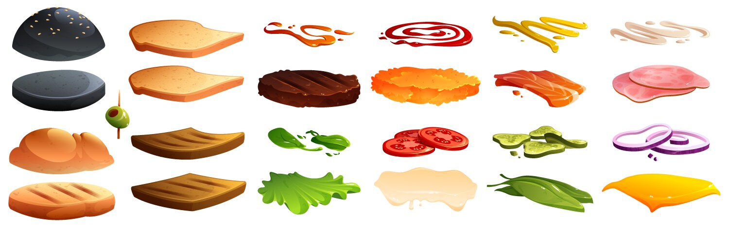 Sandwich isometric constructor food Royalty Free Vector